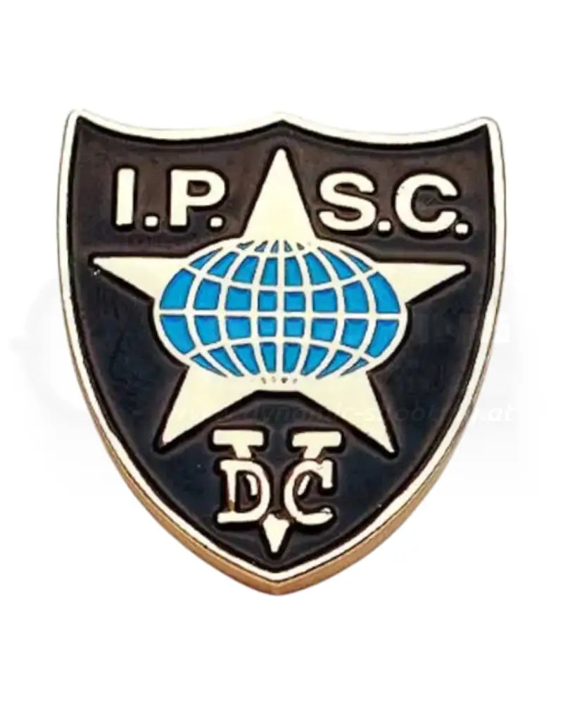 IPSC Pin, Gold - Badge with IPSC Shield Logo – Dynamic Shooting Austria
